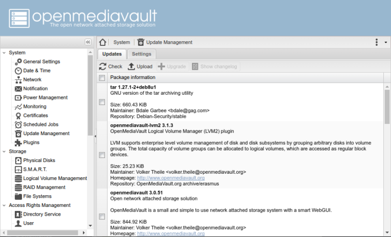 Screenshots | openmediavault