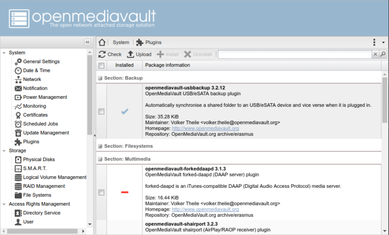 Screenshots | openmediavault