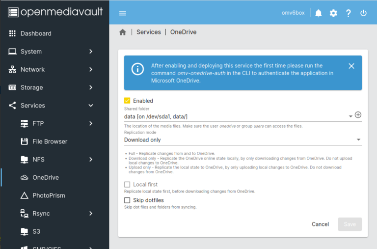 Screenshots | openmediavault