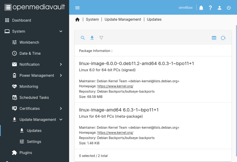 Screenshots | openmediavault
